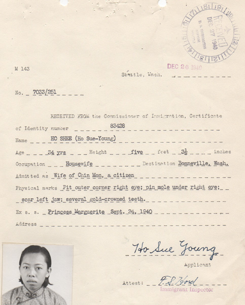 Application for Certificate of Identity | Chinese Exclusion Act Case Files