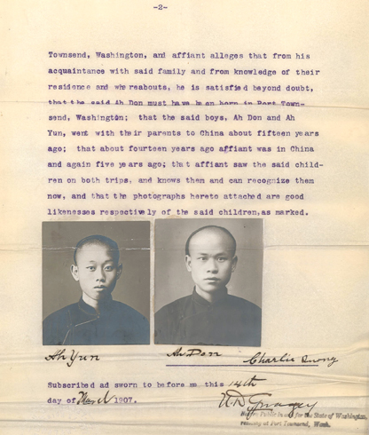 Ng Ah Yun – Port Townsend, Washington | Chinese Exclusion Act Case Files