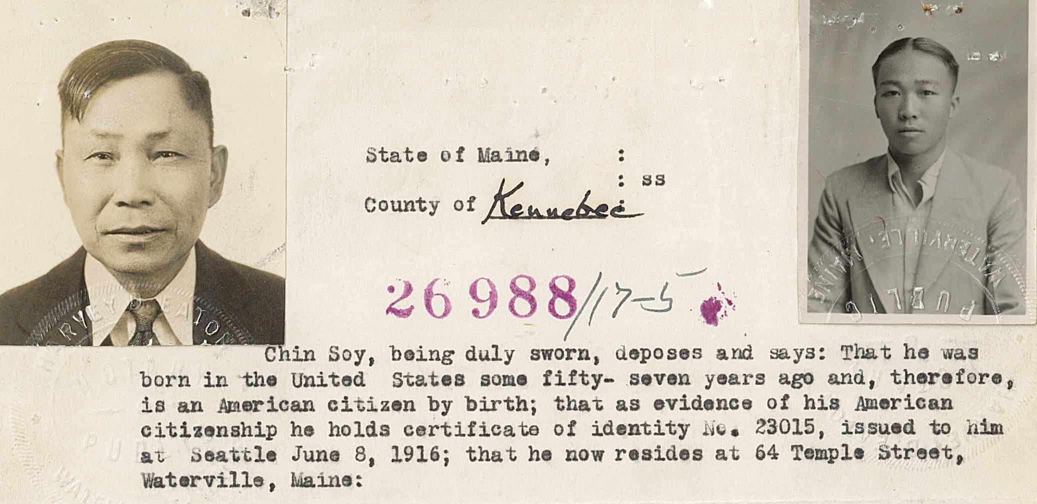 Chin Hing Chung – Kennebec, Maine | Chinese Exclusion Act Case Files